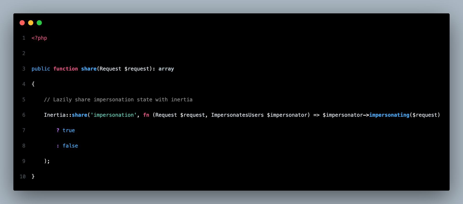 Sharing Laravel Nova Impersonation State with InertiaJS and Vue Sharing Laravel Nova Impersonation State with InertiaJS and Vue
