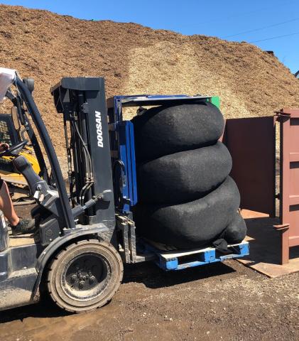 Palletized Compost Filter Sock | Mulch Works