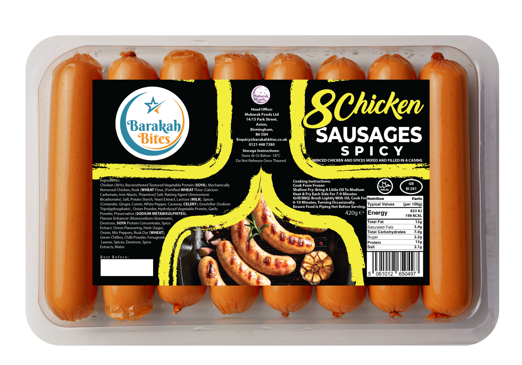 Spicy Chicken Sausages x 8