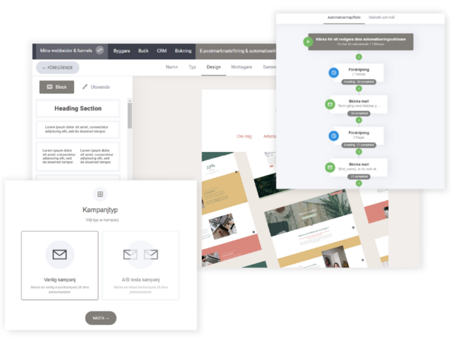 Skapa din hemsida, webbshop eller funnel med Webbas plattform!