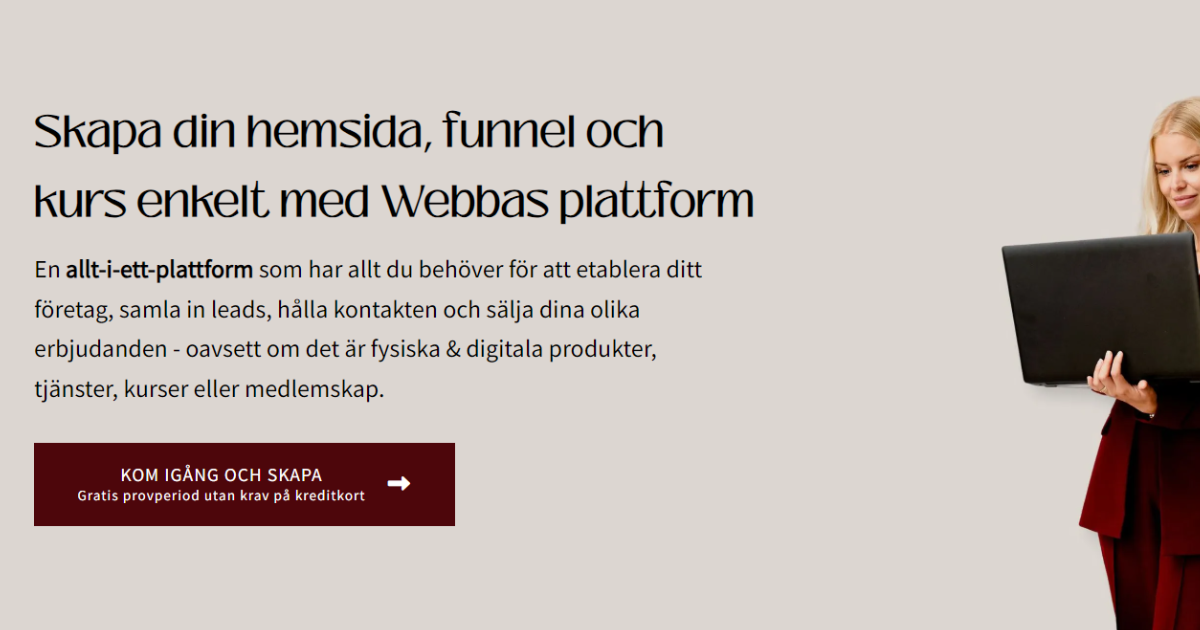 Hemsideprogram & webbplattform | Skapa hemsida | Webbas