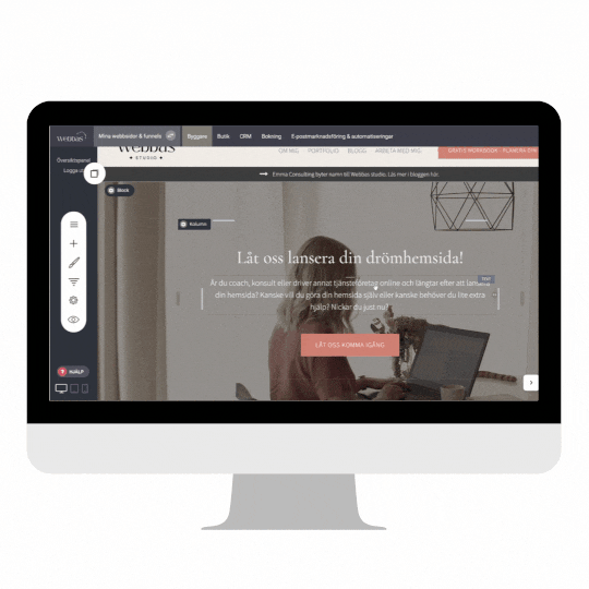 Skapa din hemsida, webbshop eller funnel med Webbas plattform!