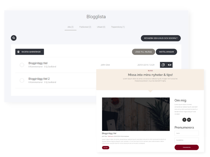 Skapa din hemsida, webbshop eller funnel med Webbas plattform!