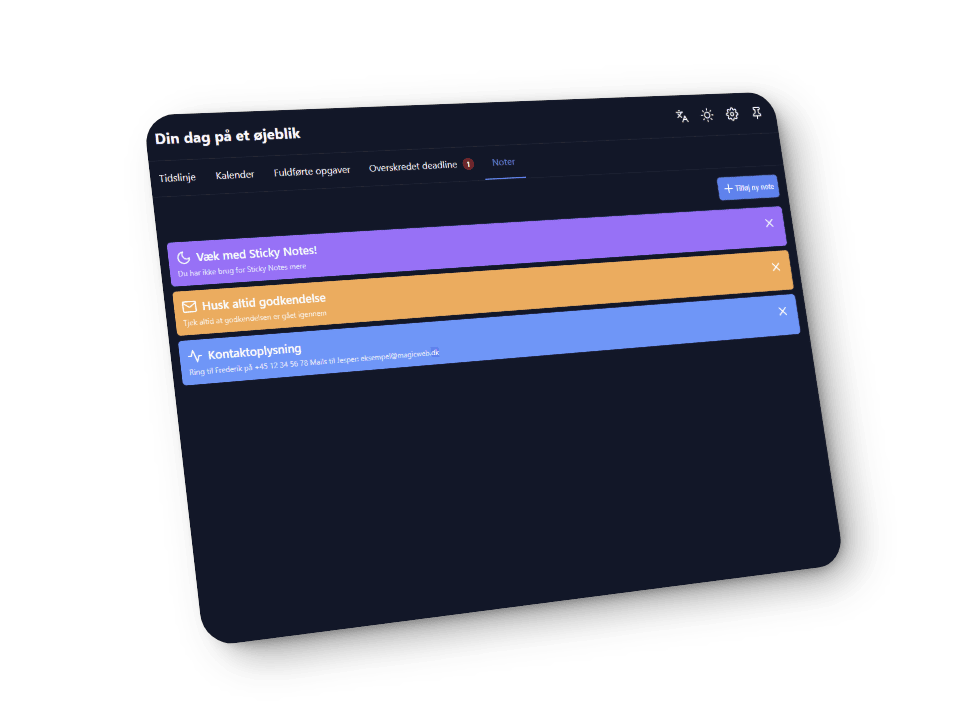 Gratis Huskeliste- & Opgave Program med Noter, Kalender og Tidslinje
