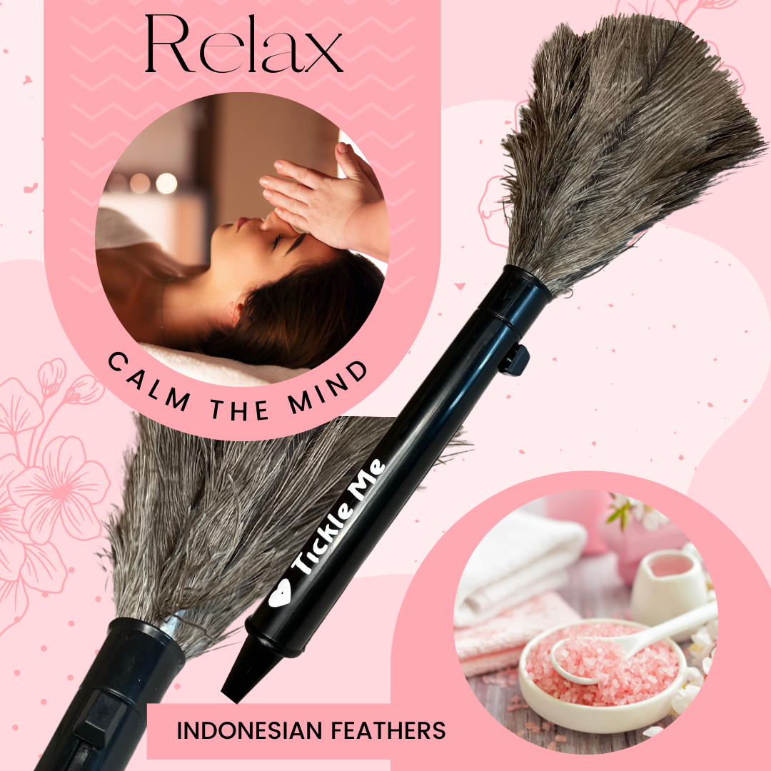 Feather Tickle- for Relaxing Massage- Indonesian Feathers. Retractable