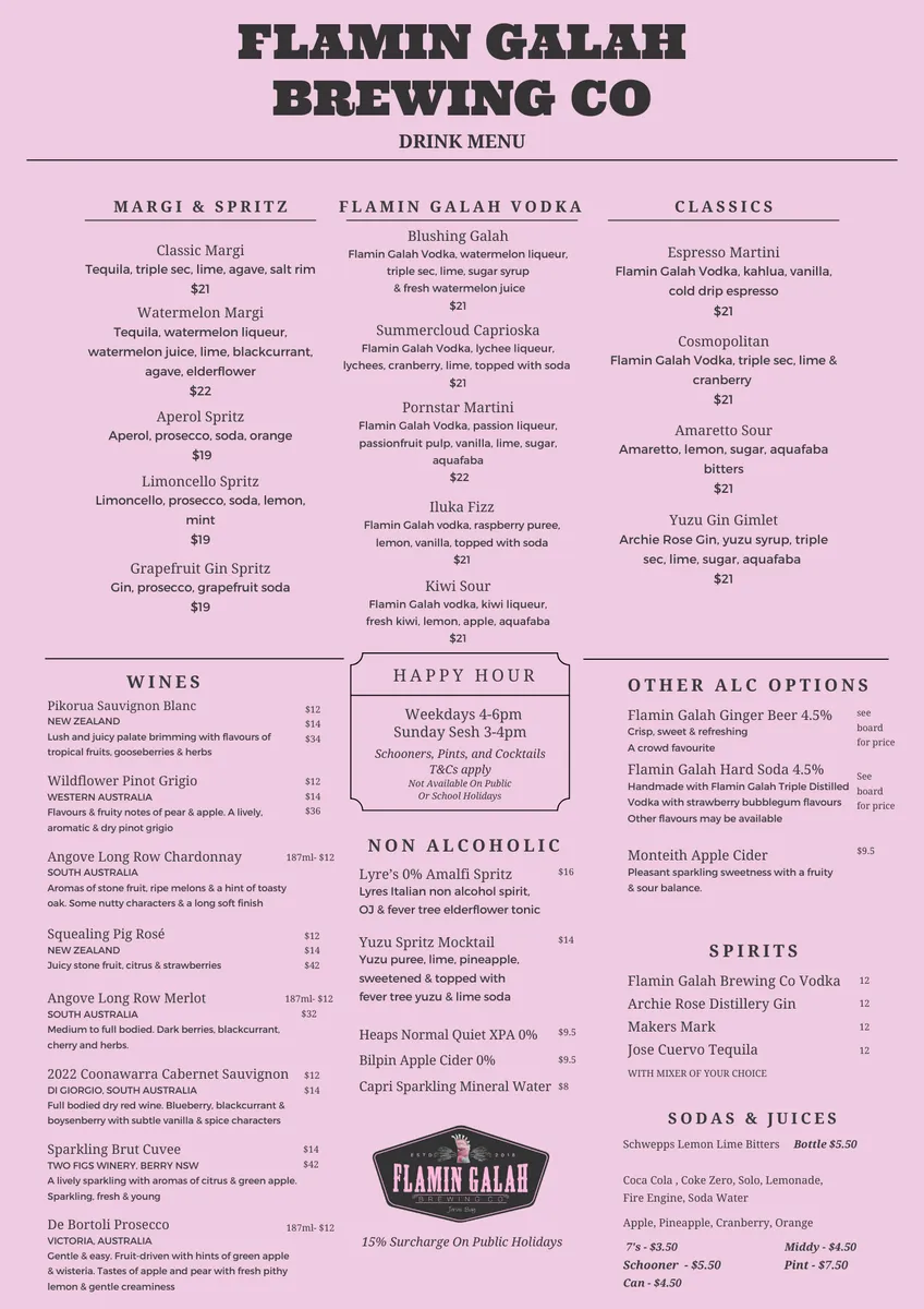 Drinks - Flamin Galah Brewing Co
