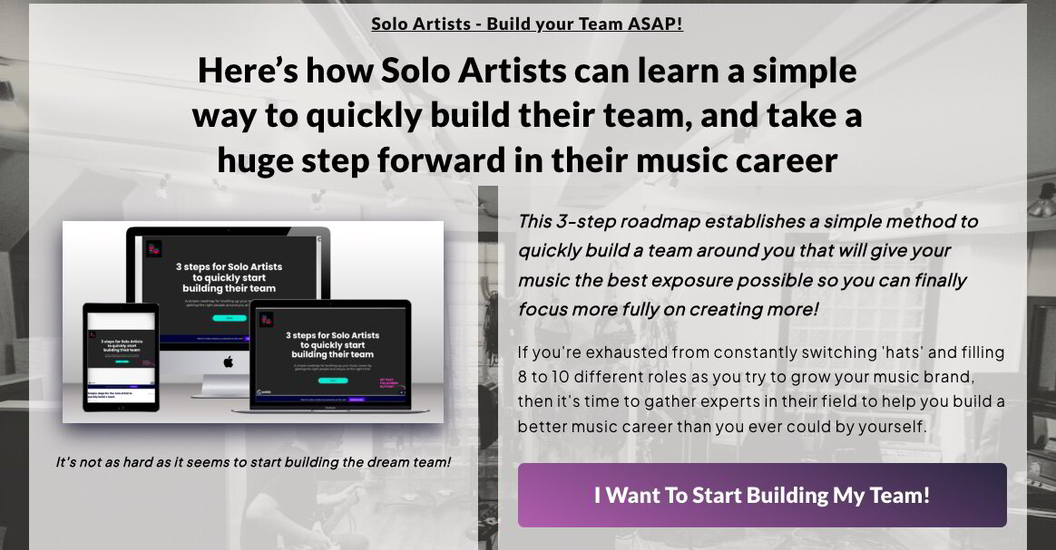 How to quickly build an effective team - A method for Solo Artists