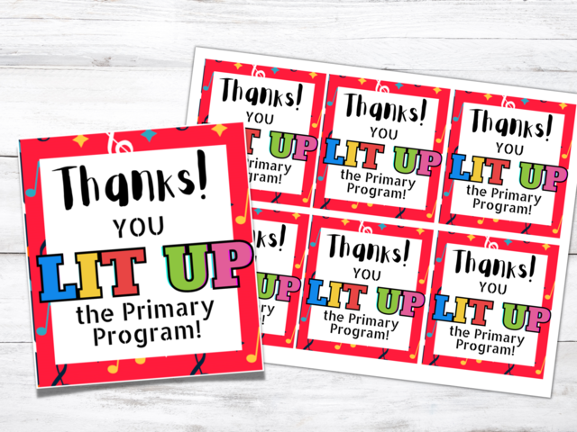 LDS Primary Program Thank You Gift Ideas: Primary Singing Time