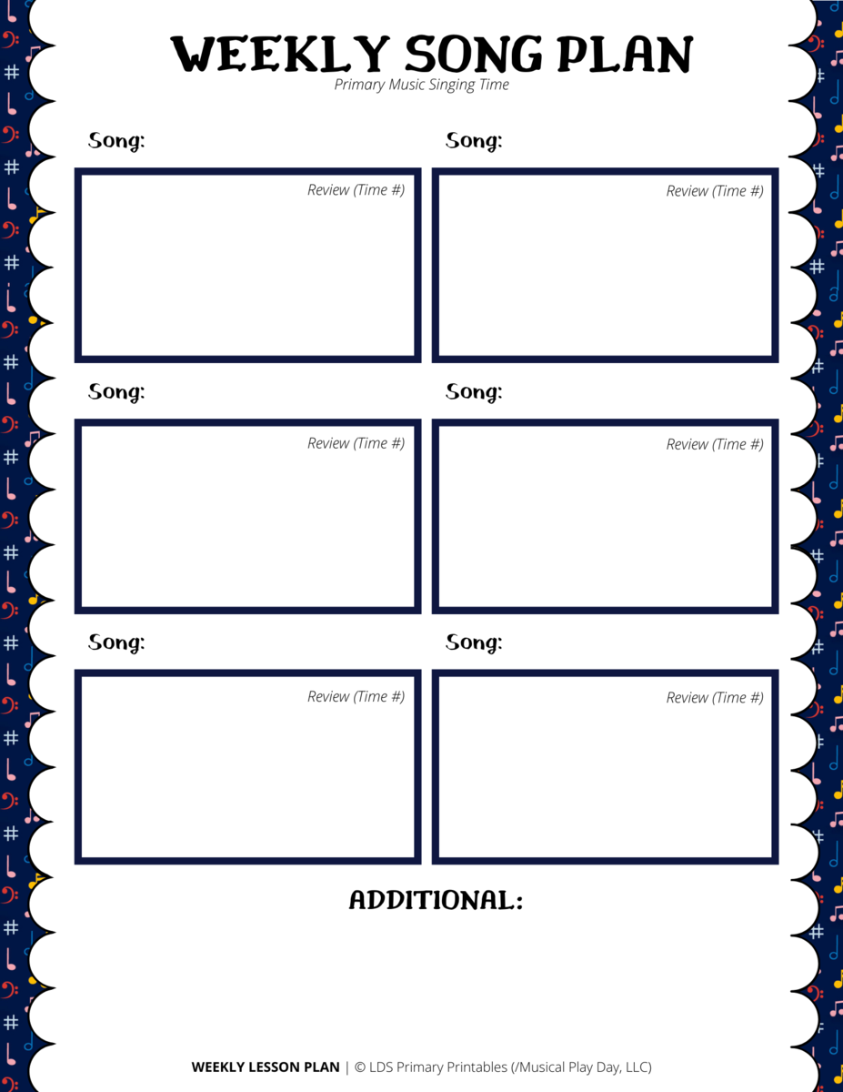 Primary Music Organization Primary Singing Time Binder