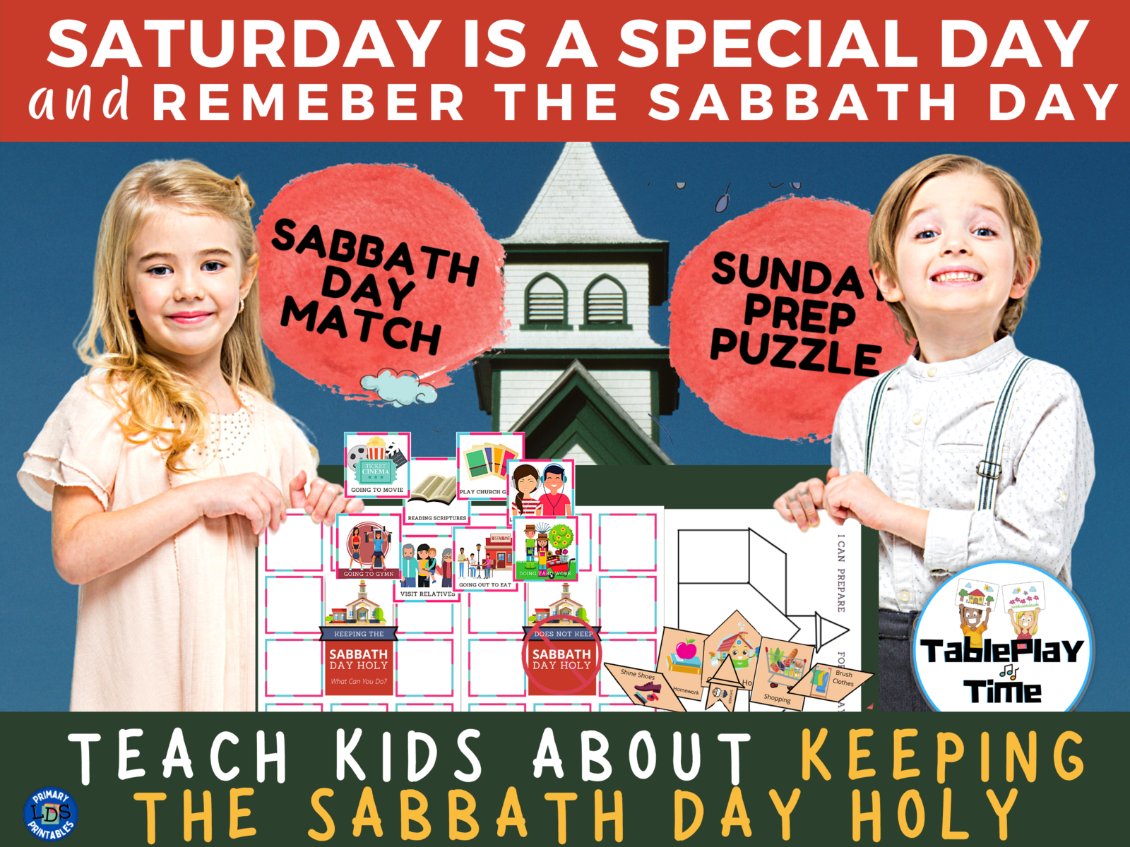 Keeping the Sabbath Holy Folder Game Printable for Kids