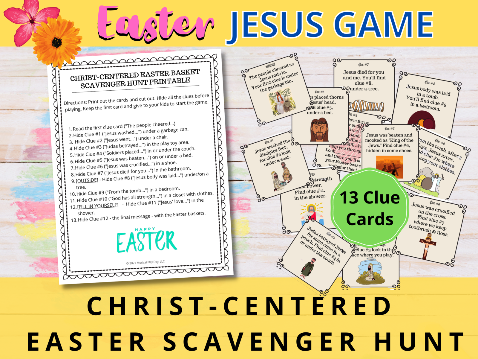 Jesus Resurrection Easter Basket Treasure Scavenger Hunt