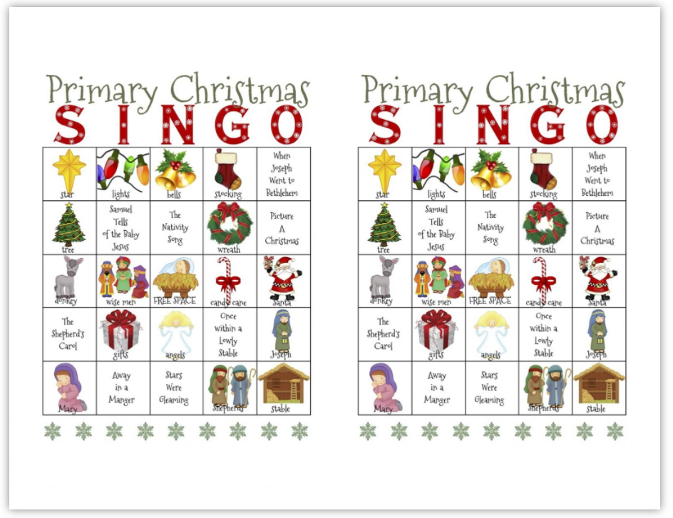 Christmas Primary Singing Time Ideas & Primary Song Activities