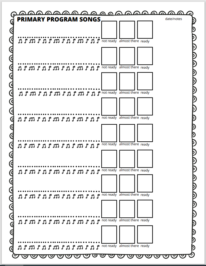 Top Tips for Primary Singing Time Organization