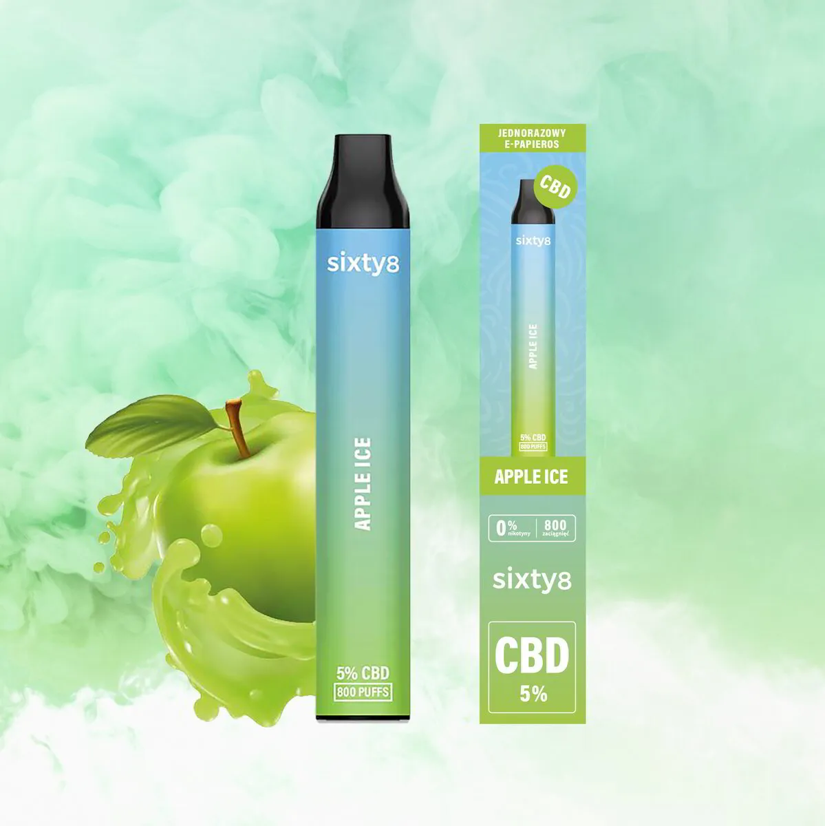 SIXTY8 CBD VAPE Apple Ice 43,99 zł netto SIXTY8 CBD VAPE Apple Ice 43,99 zł netto