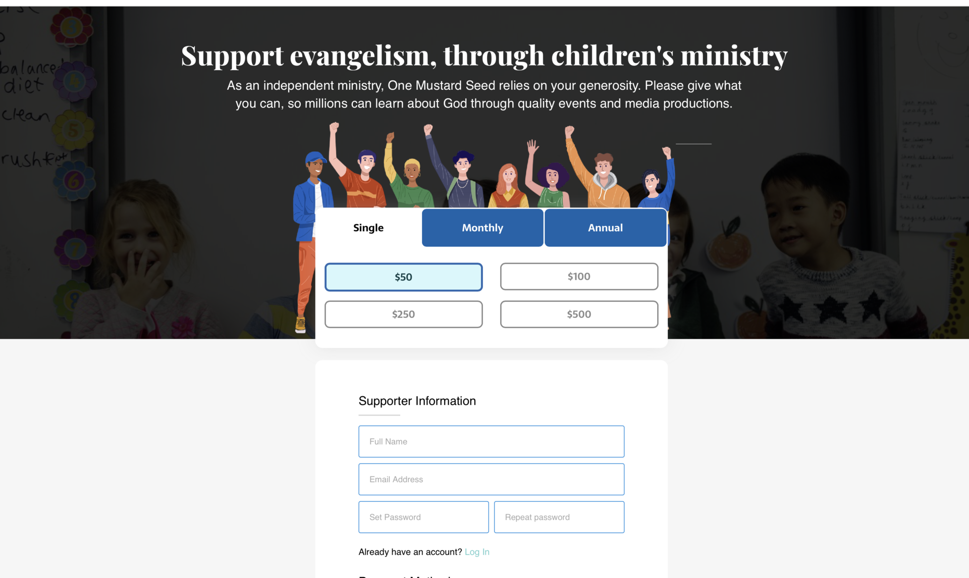 Support evangelism, through children's ministry