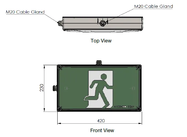 Emergency Exit LED Sign 32m