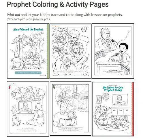 prophets coloring page lds