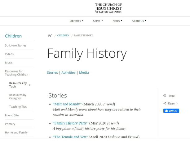 Family, Family History, Geneology Lesson Ideas & Resources for Kids