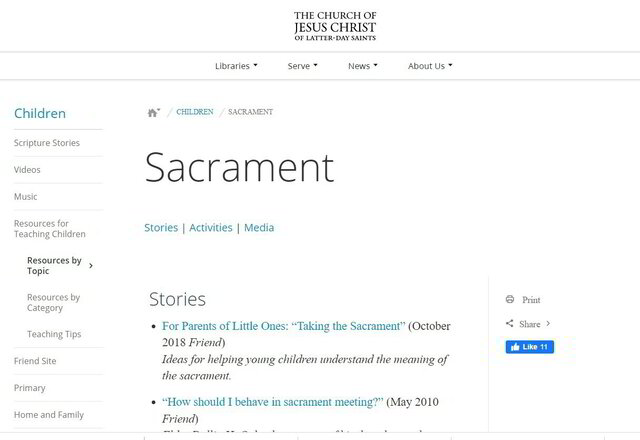 Sabbath Day & Sacrament Lesson Ideas & Resources for Kids