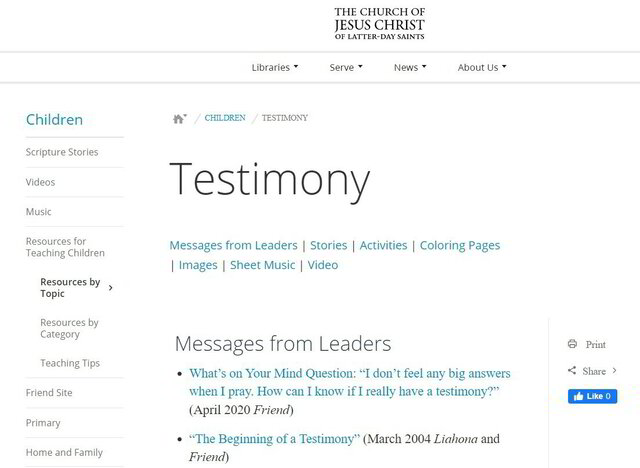 Testimony Lesson Ideas, Activities, Crafts & Resources for Kids