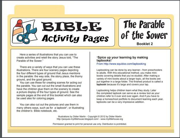 Parable of the Sower Bible Parable Lessons for Kids