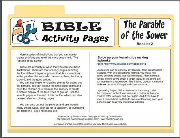 Parable of the Sower Bible Parable Lessons for Kids