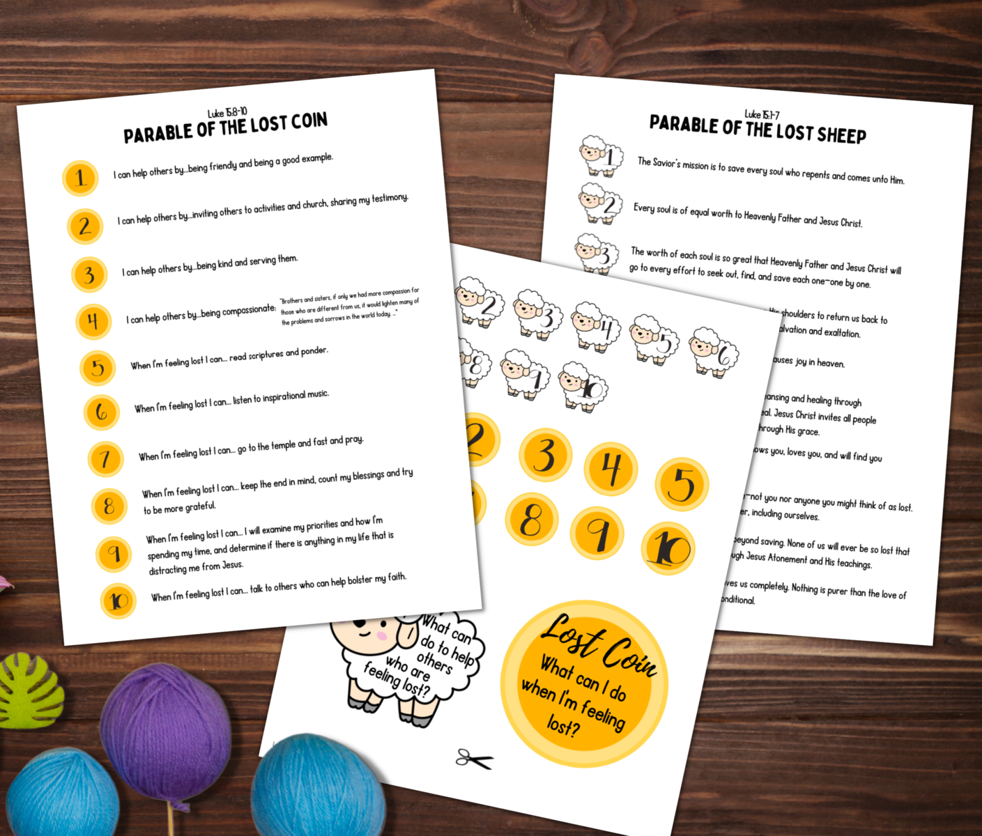 Parable of the Lost Sheep, Lost Silver, Prodigal Son Bible Lessons for Kids