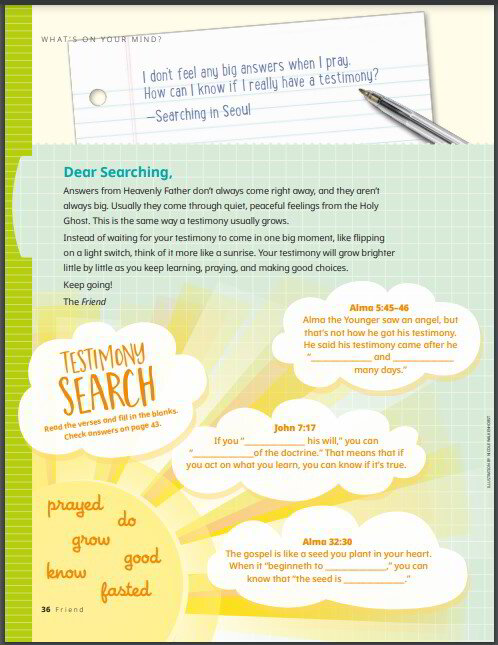 Testimony Lesson Resource Ideas & Activities (Come Follow Me Families ...