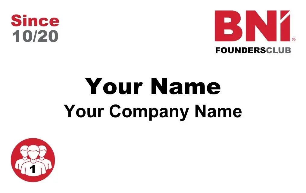 BNI Member Replacement Name Badge
