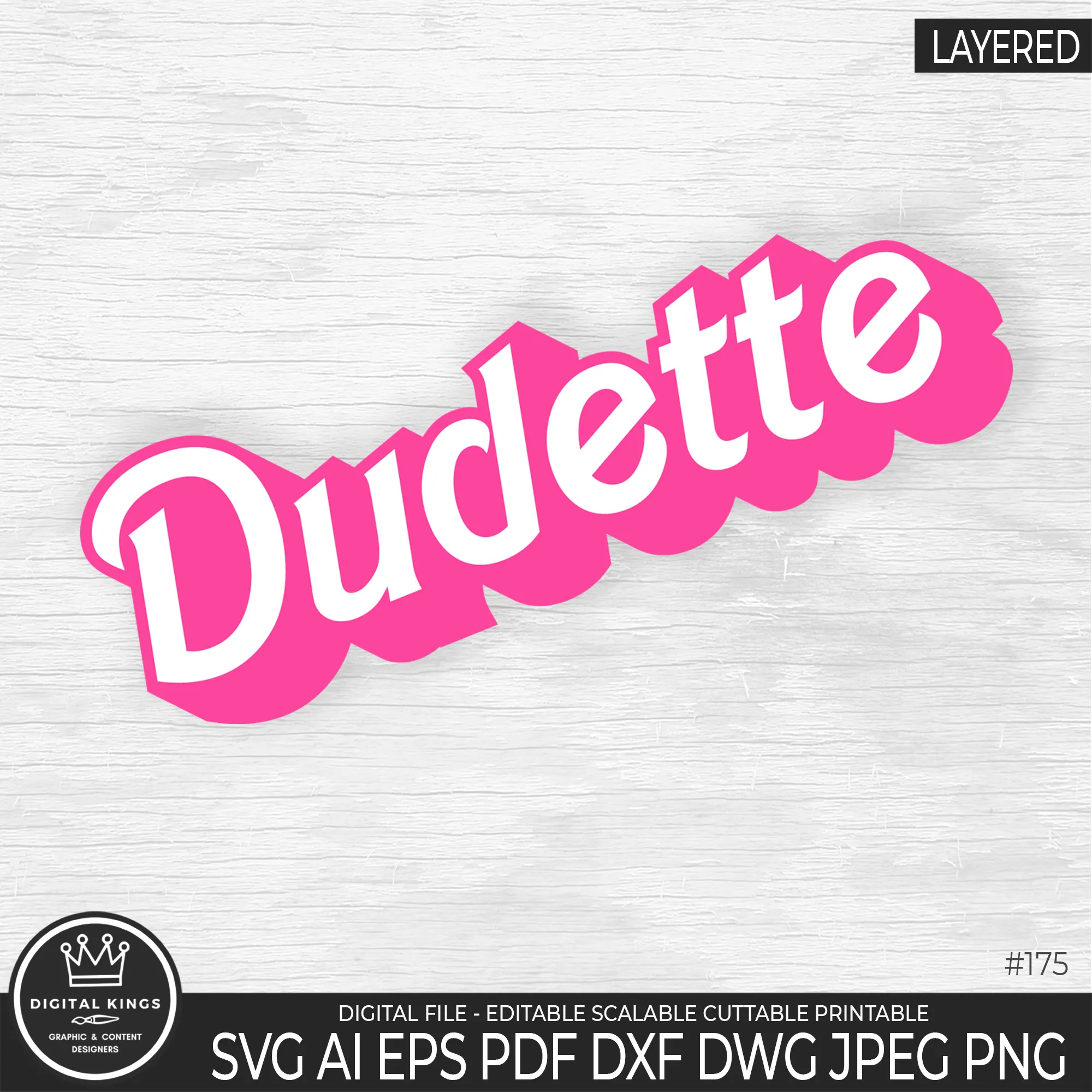 DUDETTE Barbie style layered SVG DXf digital file PNG #430