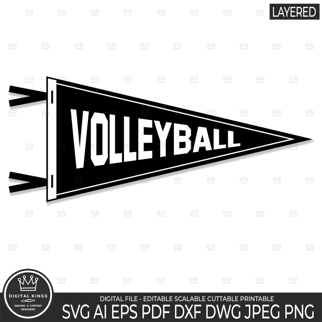 SPORT PENNANT BANNER VOLLEYBALL SVG DXF Cricut Canva PNG #579