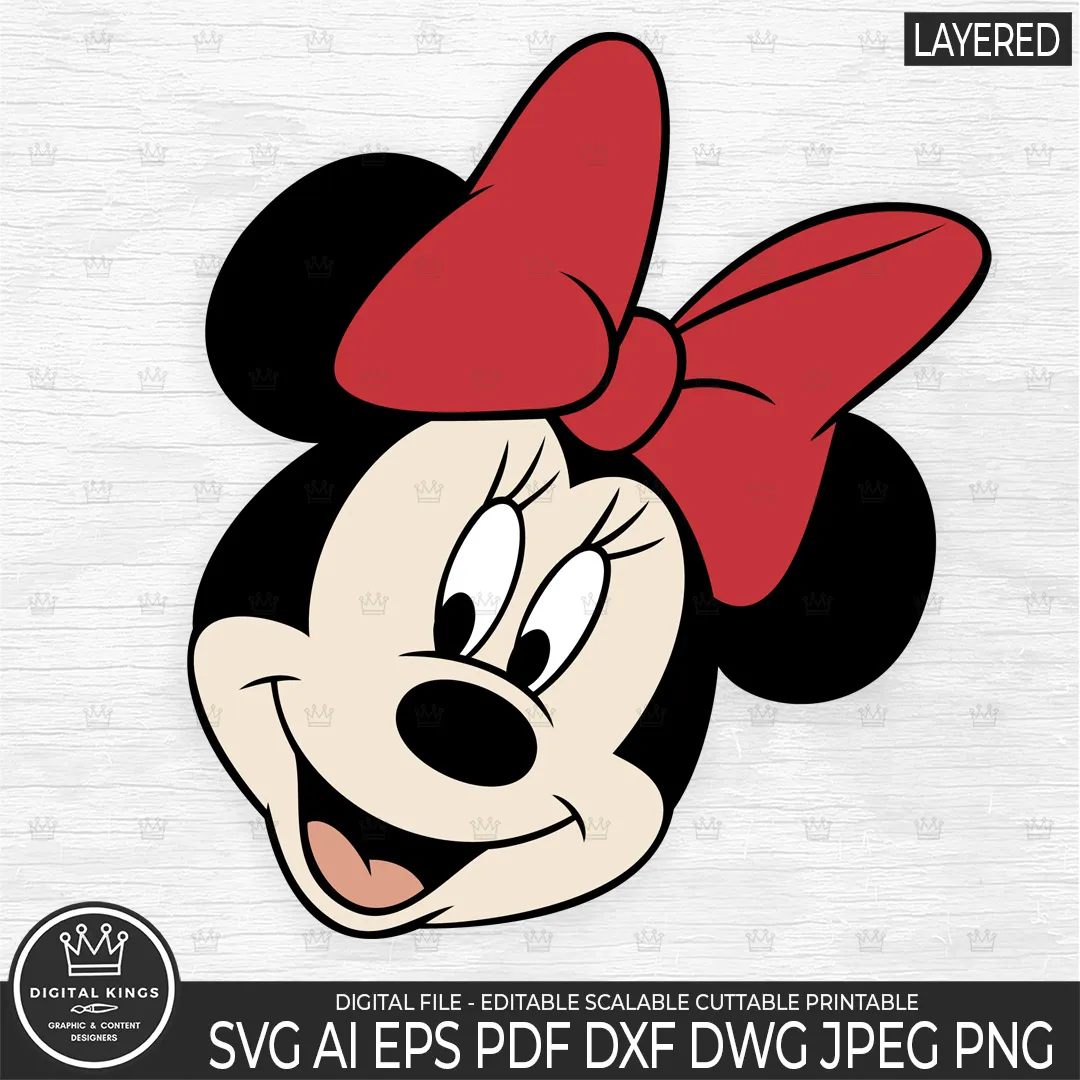 DISNEY - MINNIE MOUSE layered SVG EPS PDF digital files Cricut Canva ...