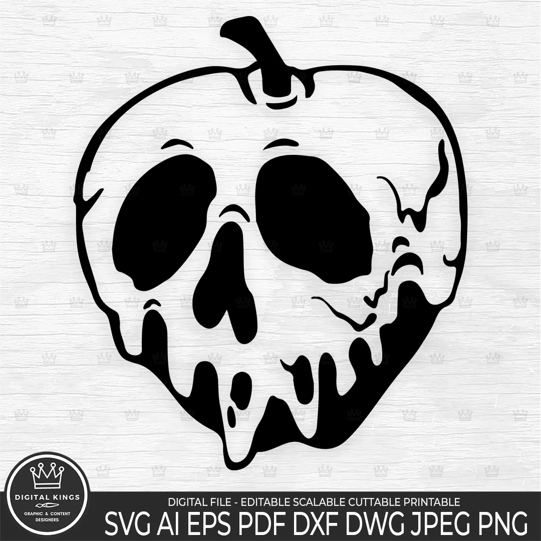 SNOW WHITE - POISON APPLE SVG EPS PDF digital files Cricut Canva PNG #600