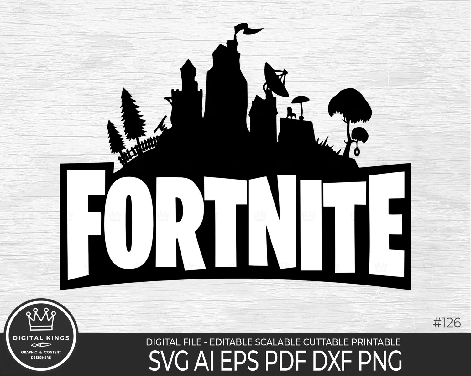 FORTNITE logo layered SVG EPS PDF digital files Cricut PNG #126