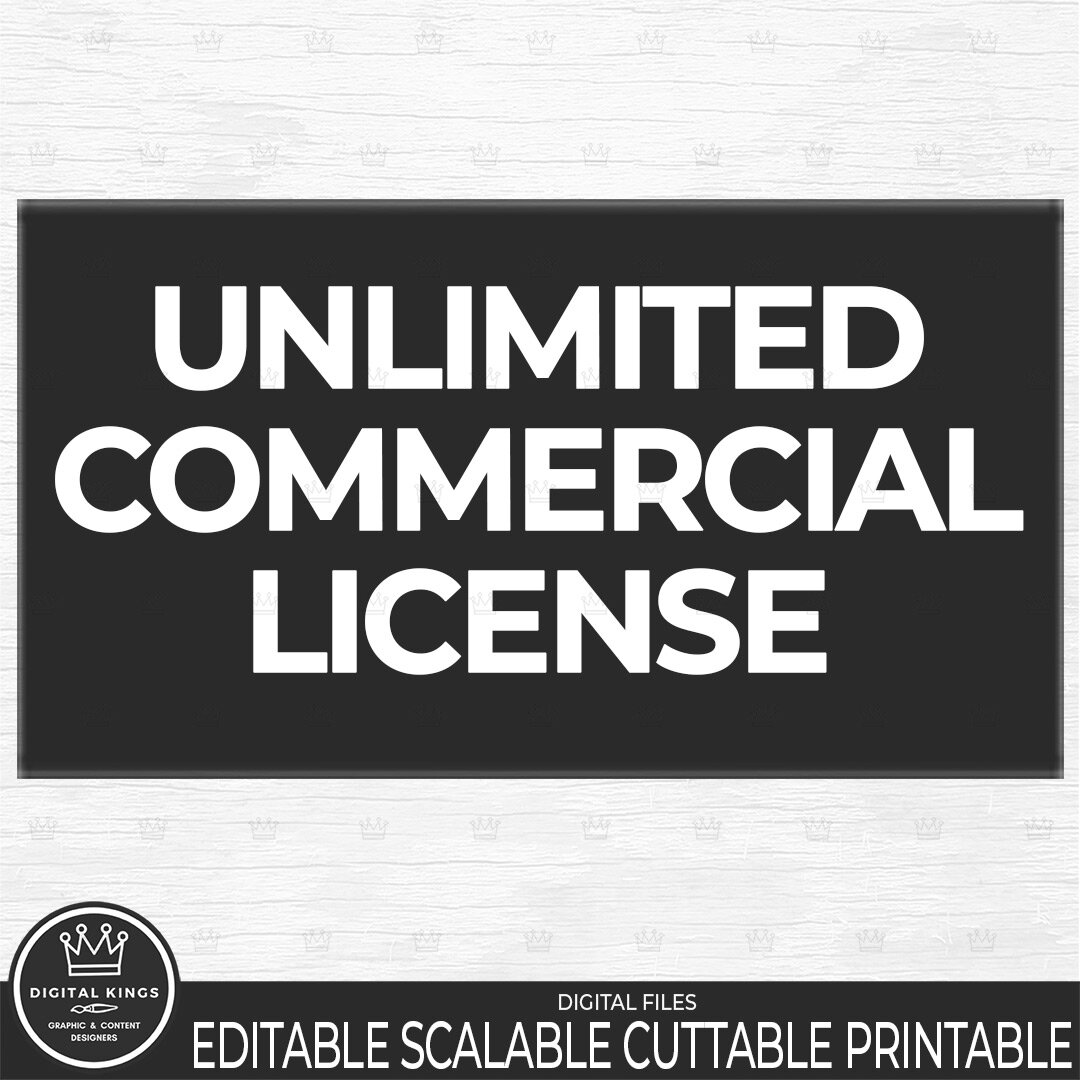 Unlimited Commercial License all designs POD #CLU