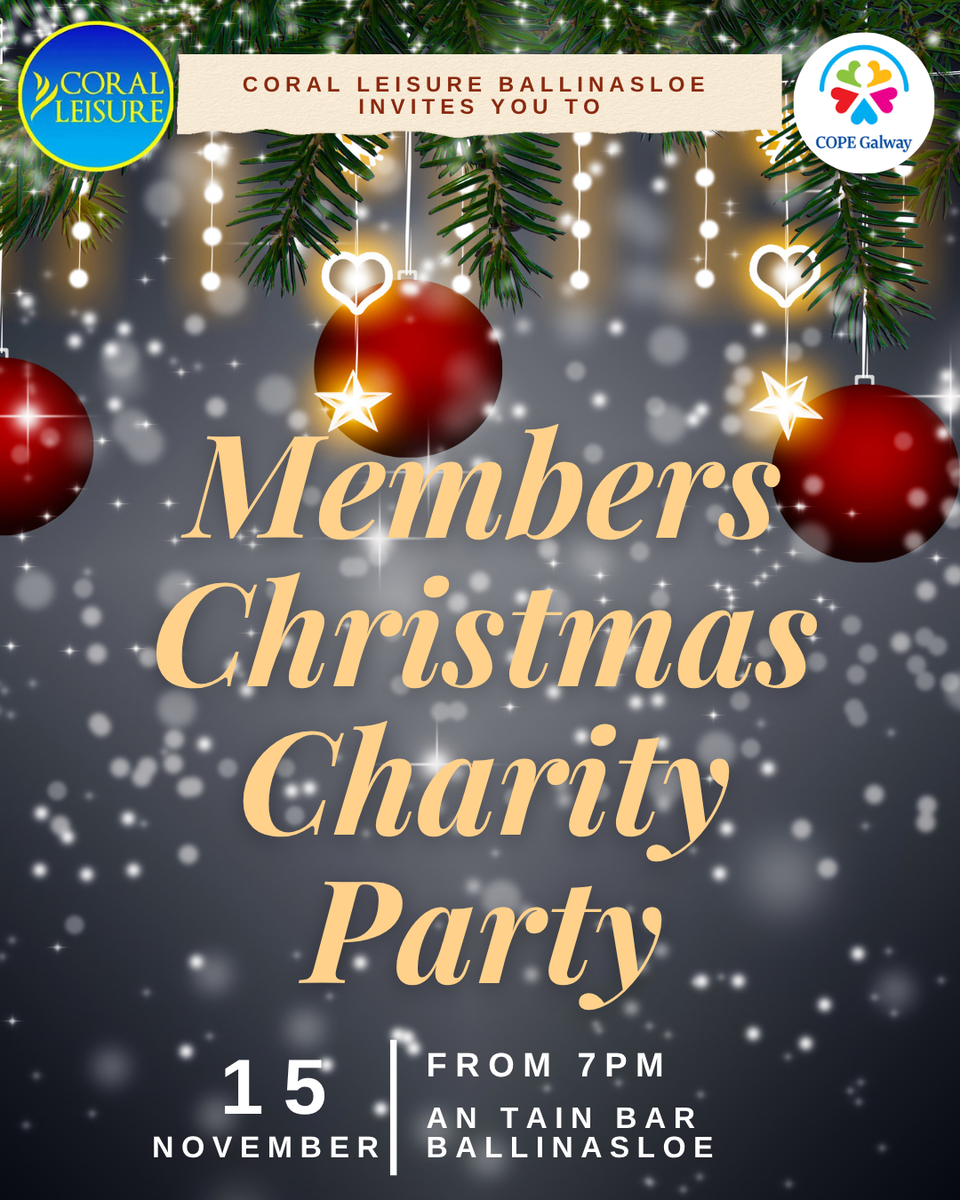 Coral Leisure Ballinasloe's Annual Members Christmas Charity Party