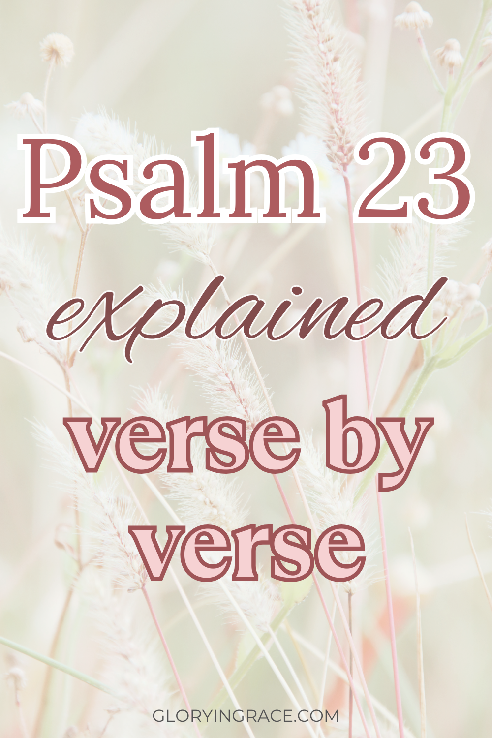 Psalm 23 Broken Down Verse by Verse | Glory in Grace