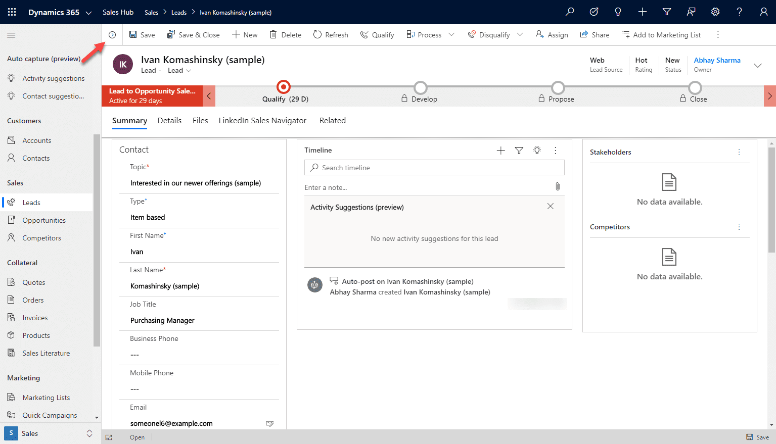 How To Create Leads In Microsoft Dynamics 365