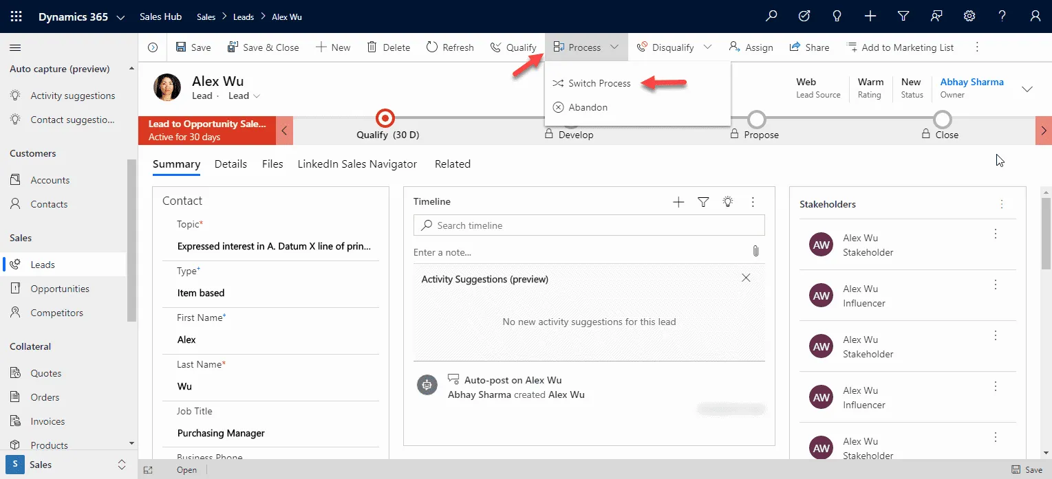 Configure Out-Of-The-Box Sales Business Process Flows In Microsoft ...