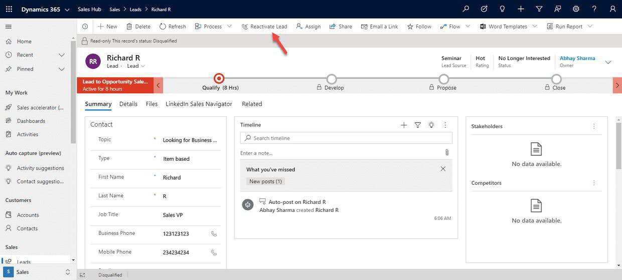 How To Perform Lead Qualification In Microsoft Dynamics 365