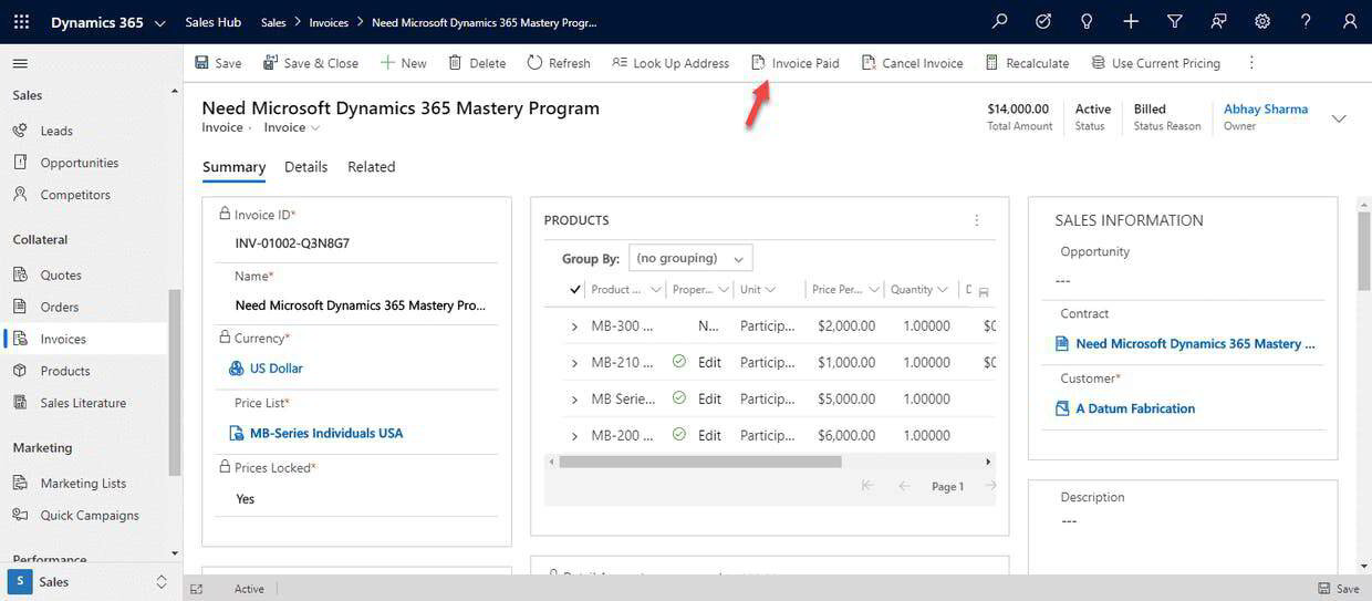 Dynamics 365 Sales Invoice Template at Anthony Monroy blog
