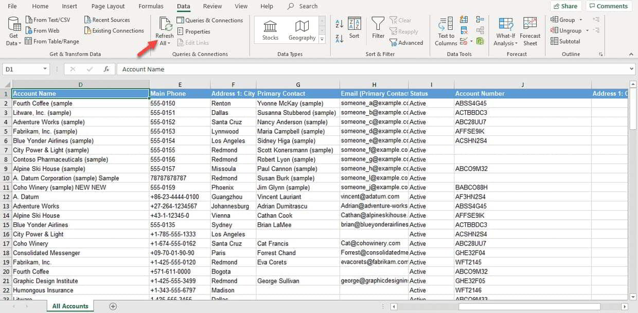 Use Export To Excel Functionality In Microsoft Dynamics 365