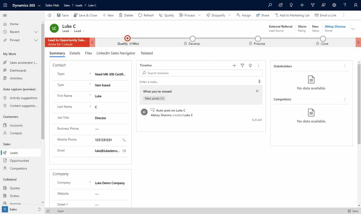 How To Create Leads In Microsoft Dynamics 365