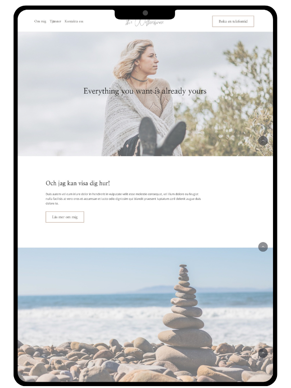 The wellnessvine - komplett hemsida i Webbas plattform