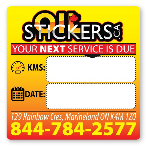 Personalized High Quality Full Color Printed Custom Oil Change Stickers