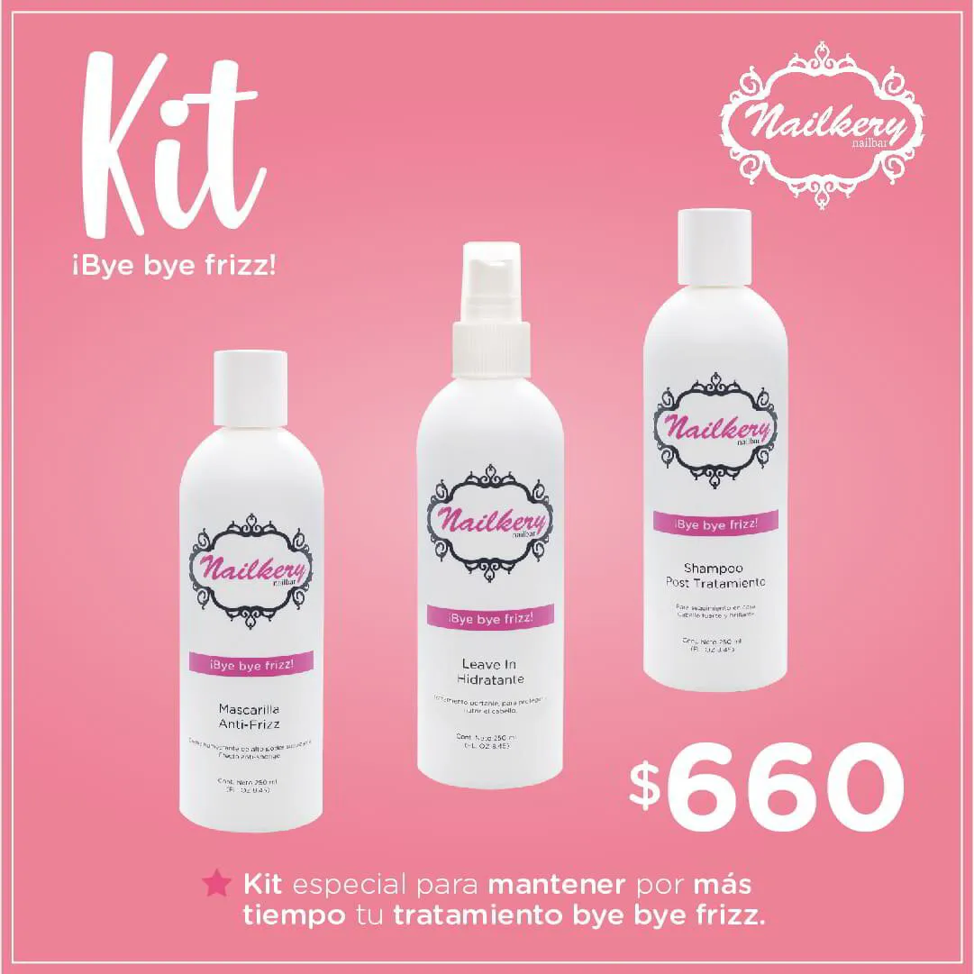 KIT ¡Bye bye frizz! Shampoo + Leave In + Mascarilla