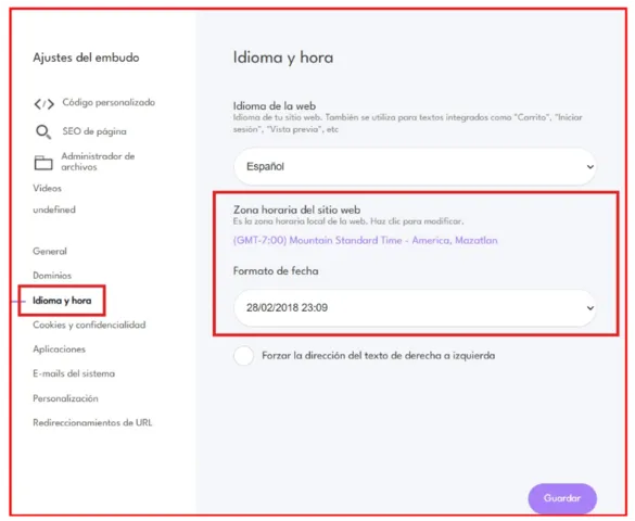 ¿Cómo saber en qué zona horaria está configurada mi web?
