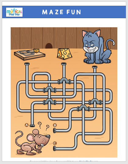 10 Free Kids Maze Printables - Musical Play Day