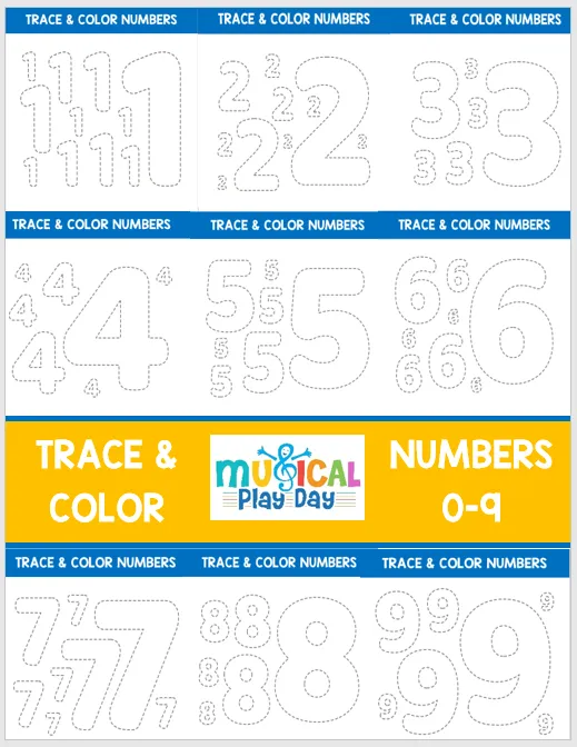 10 Free Handwriting Tracing printables - Musical Play Day