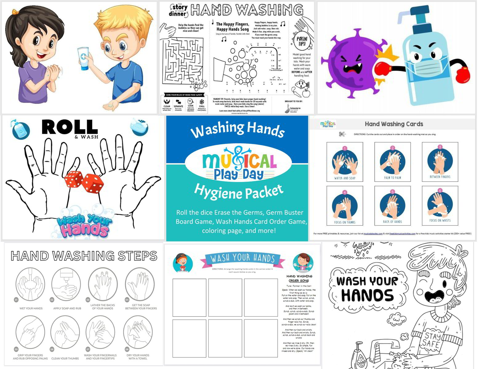 6 Hand Washing & School Safety Songs & Printables Your Kids Will Love ...